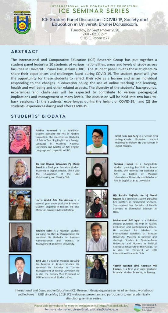 Student Panel Discussion on Covid-19, Society & Education ...